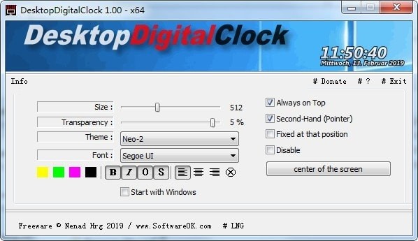 【DesktopDigitalClock】DesktopDigitalClock桌面数字时钟 4.55-ZOL软件下载