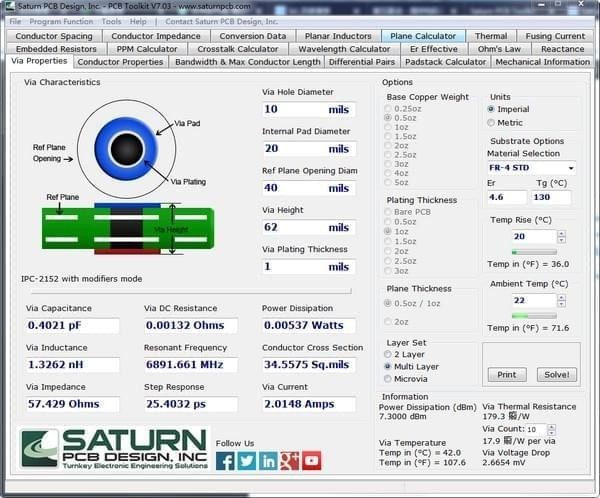 【Saturn PCB Toolkit(pcb参数计算器) V7.0.6】Saturn PCB Toolkit(pcb参数计算器) V7.0. ...